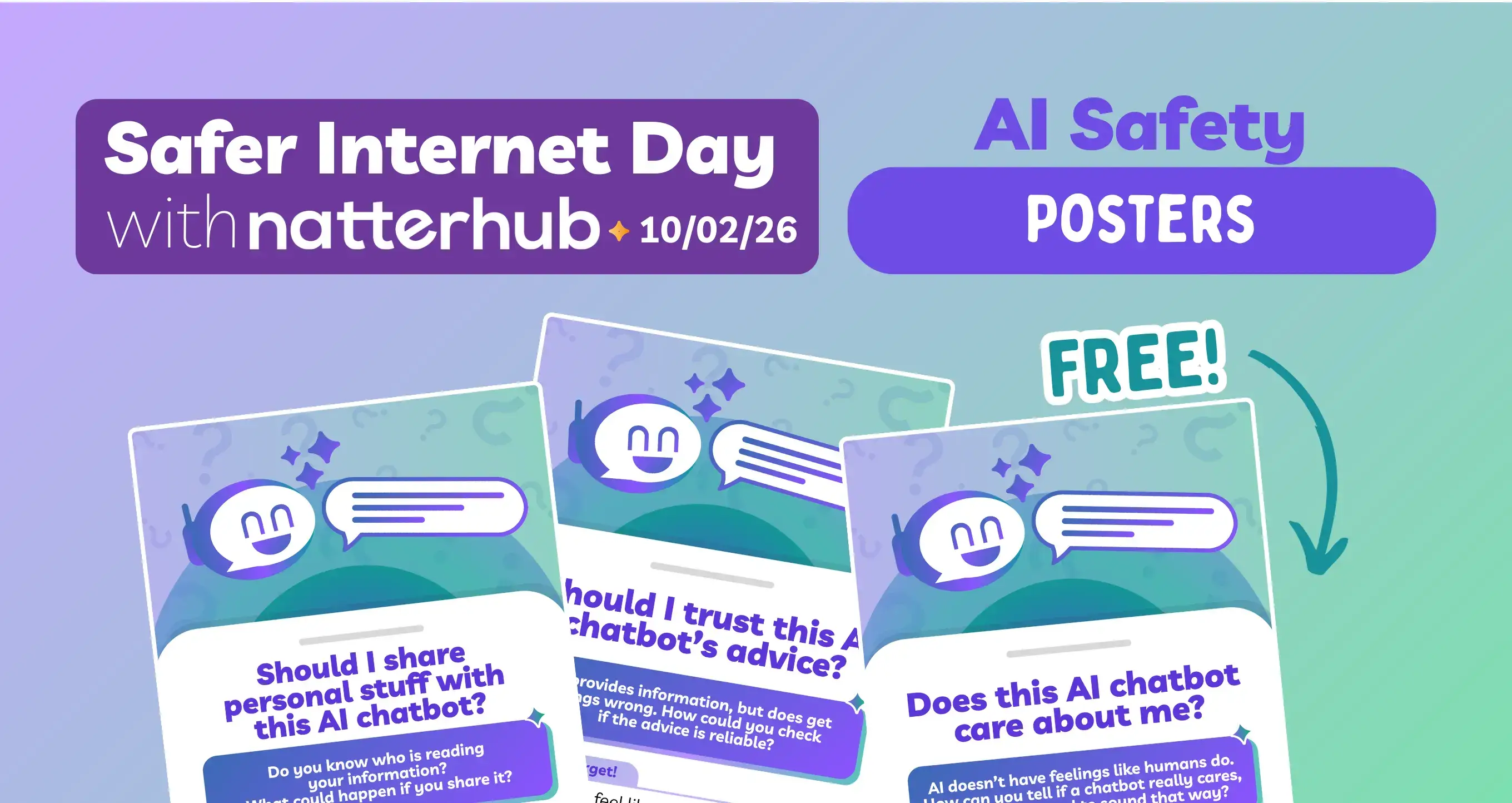 Safer Internet Day-AI Chatbot Saftey Posters